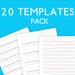 Printable Writing Practice Paper 20 Template Collection - Etsy