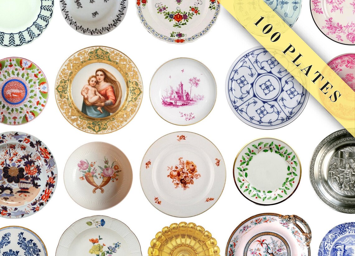 100 Printable Miniature Plates 1:24 100 Antique Vintage Plates Instant ...