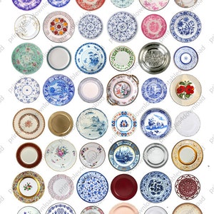 100 Printable Miniature Plates 1:24 | 100 Antique Vintage Plates ...
