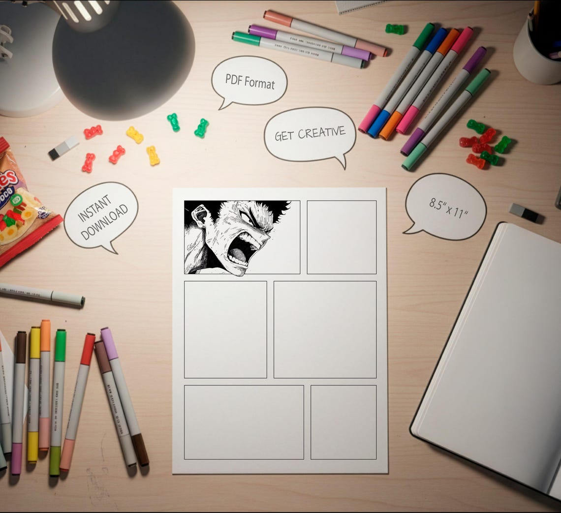 Printable DIY Comic Grids | 150 Different Templates | PDF Format | 8.5 ...