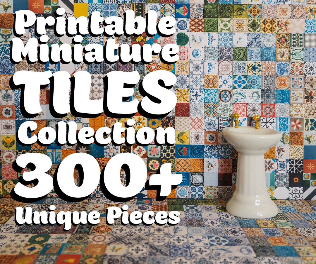 300 Unique Printable Miniature Tiles for Bathroom, Kitchen, Wall ...