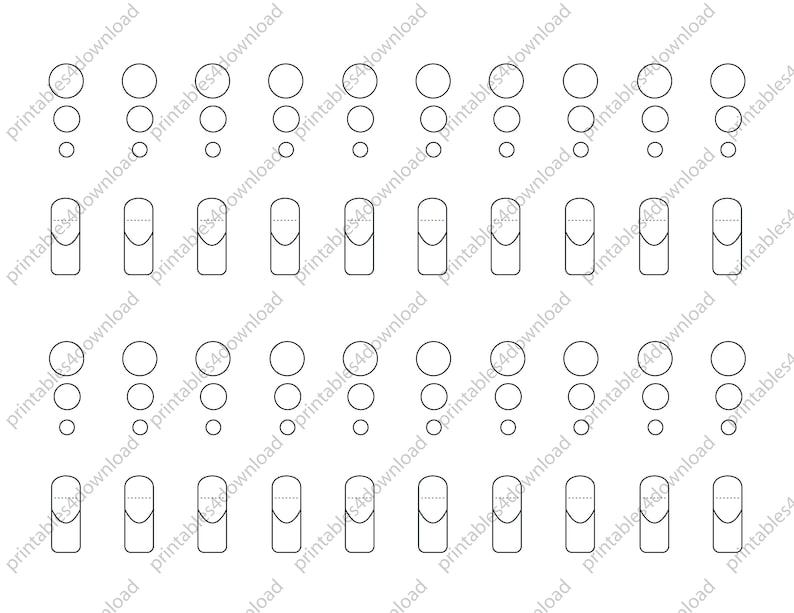 Printable Nail Art Practice Pack | 12 Templates | 6 Nail Shapes | High ...