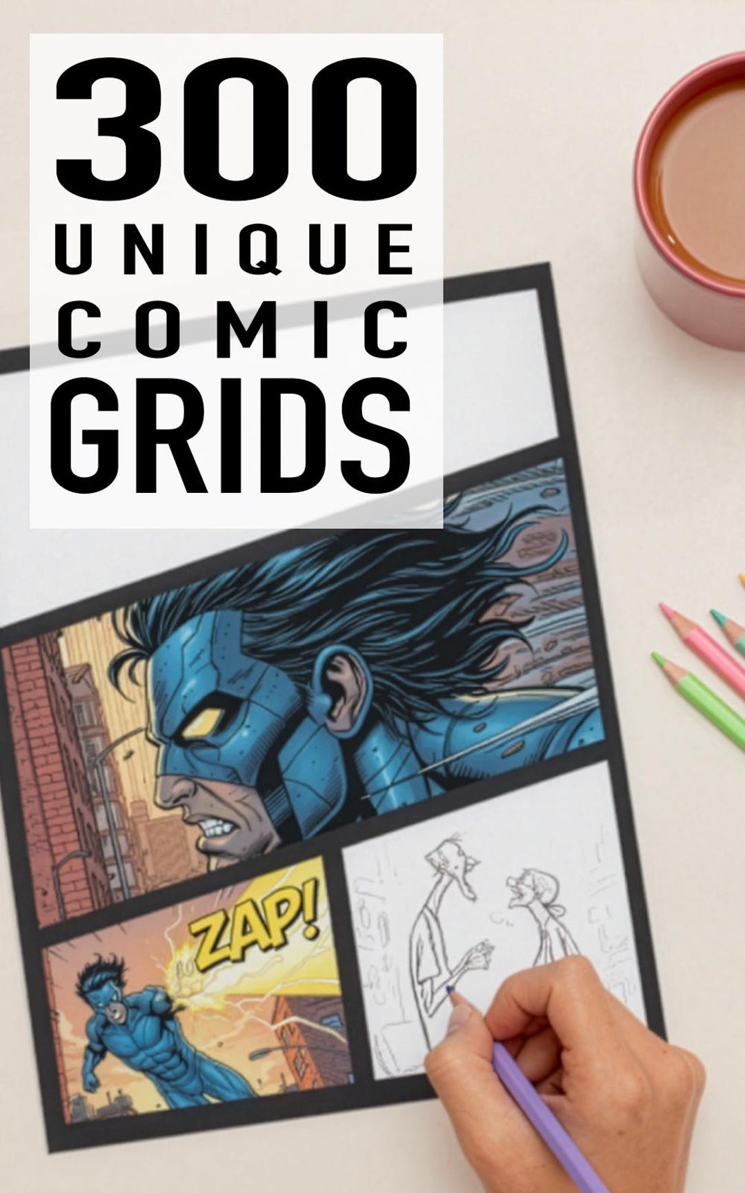 Printable DIY Comic Grids | 150 Different Templates | PDF Format | 8.5 ...