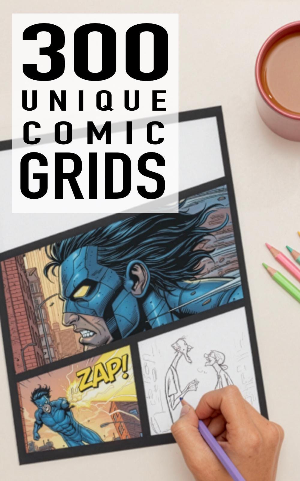Printable DIY Comic Grids | 150 Different Templates | PDF Format | 8.5 ...