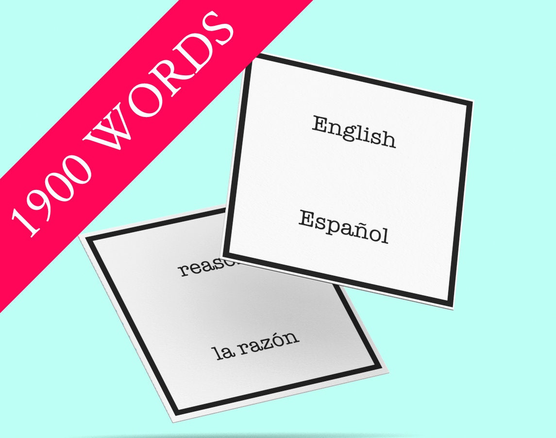 Language Cards Printable SPANISH Flashcards [PDF] - 66 First Words For ...