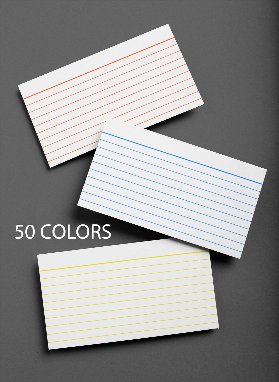 Index Card Printable Pack 3"x5" - 50 Colors | High Resolution PDF | 50 ...
