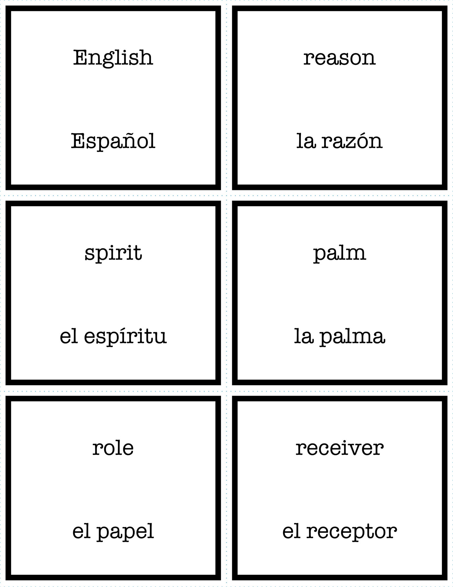 Printable Spanish Vocabulary Flash Cards | 1900 Cards - 1900 Words ...