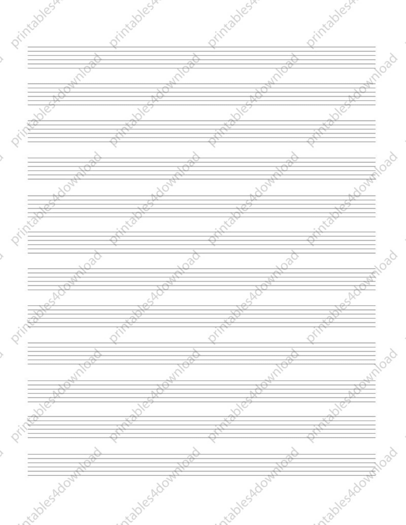 Guitar Printable Music Manuscript & Tab Paper Pack | 10 Templates | 8.5 ...
