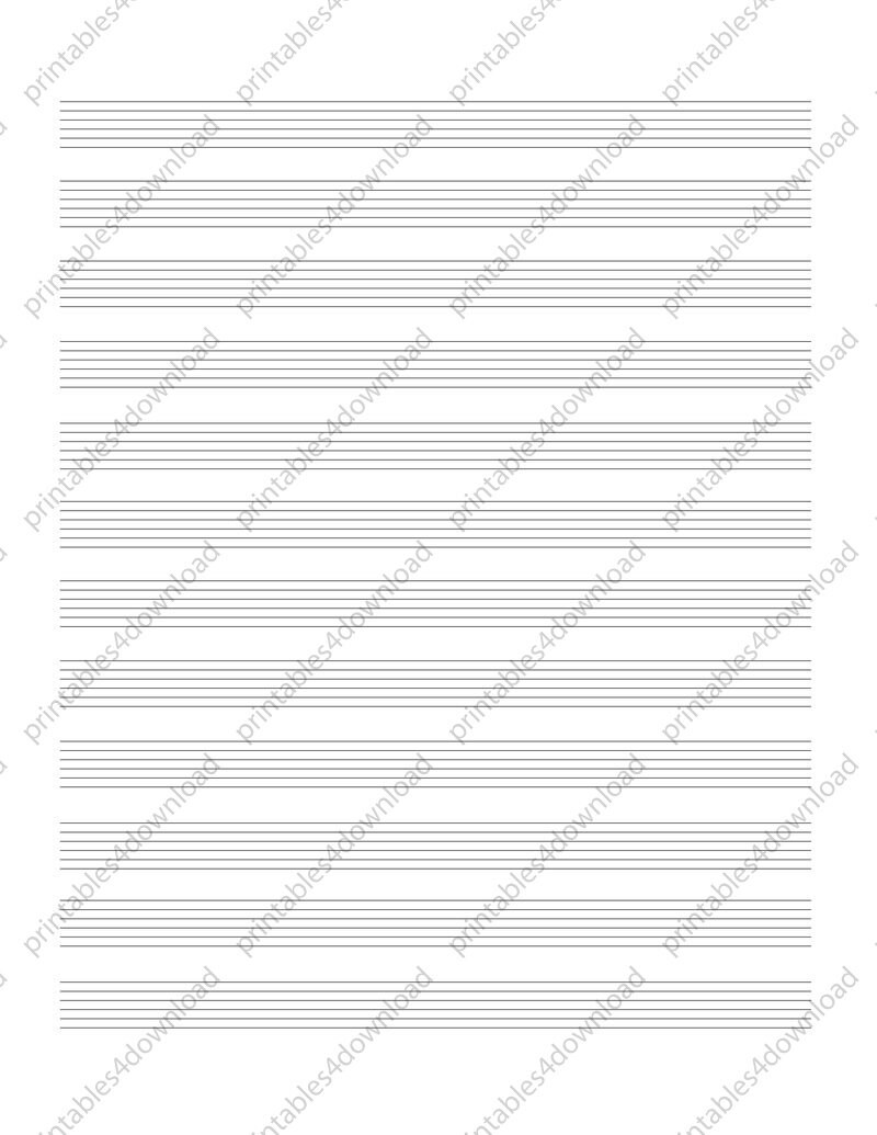 Guitar Printable Music Manuscript & Tab Paper Pack 10 Templates 8.5 X ...
