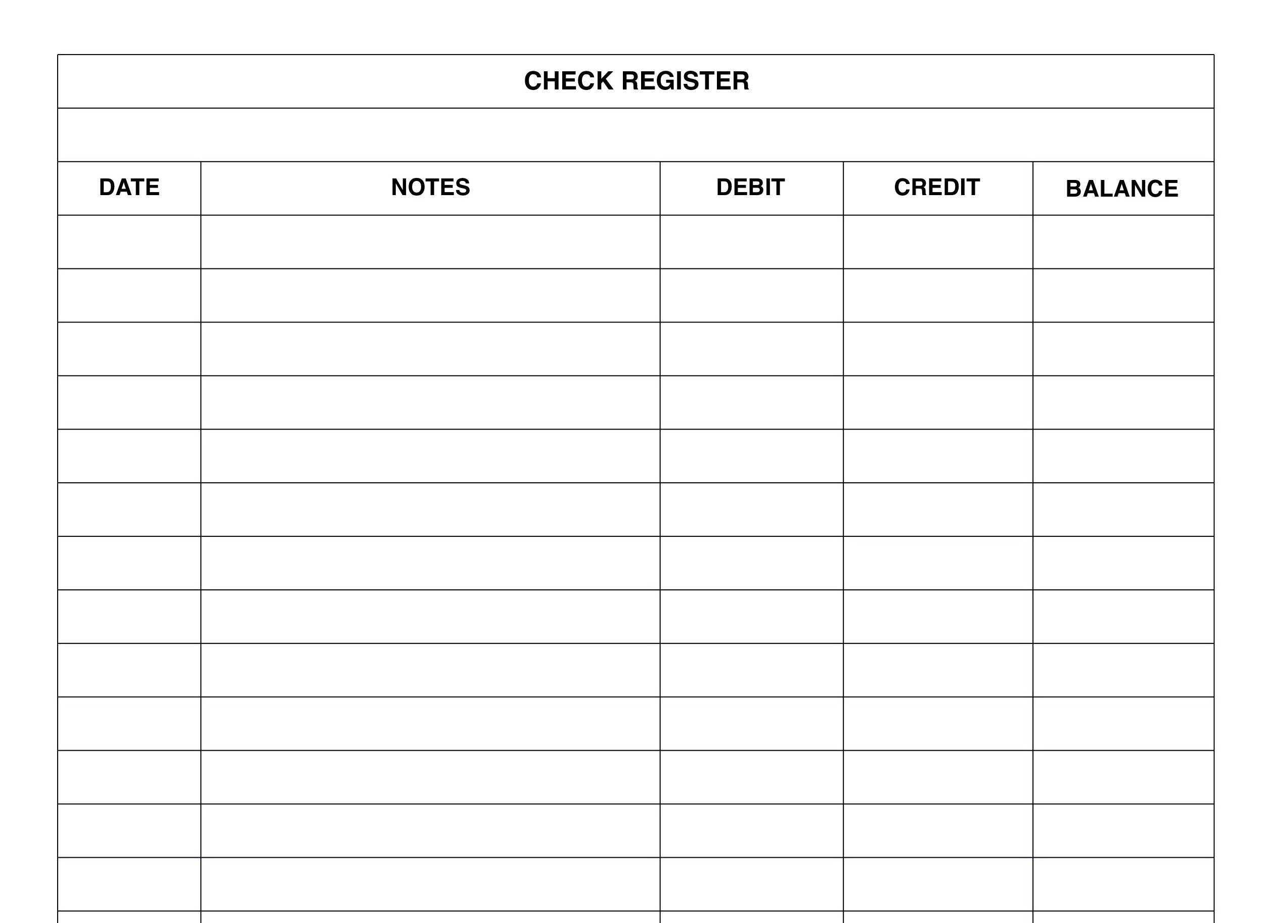 Editable Check Register Printable | Fillable PDF (8.5x11) - Etsy
