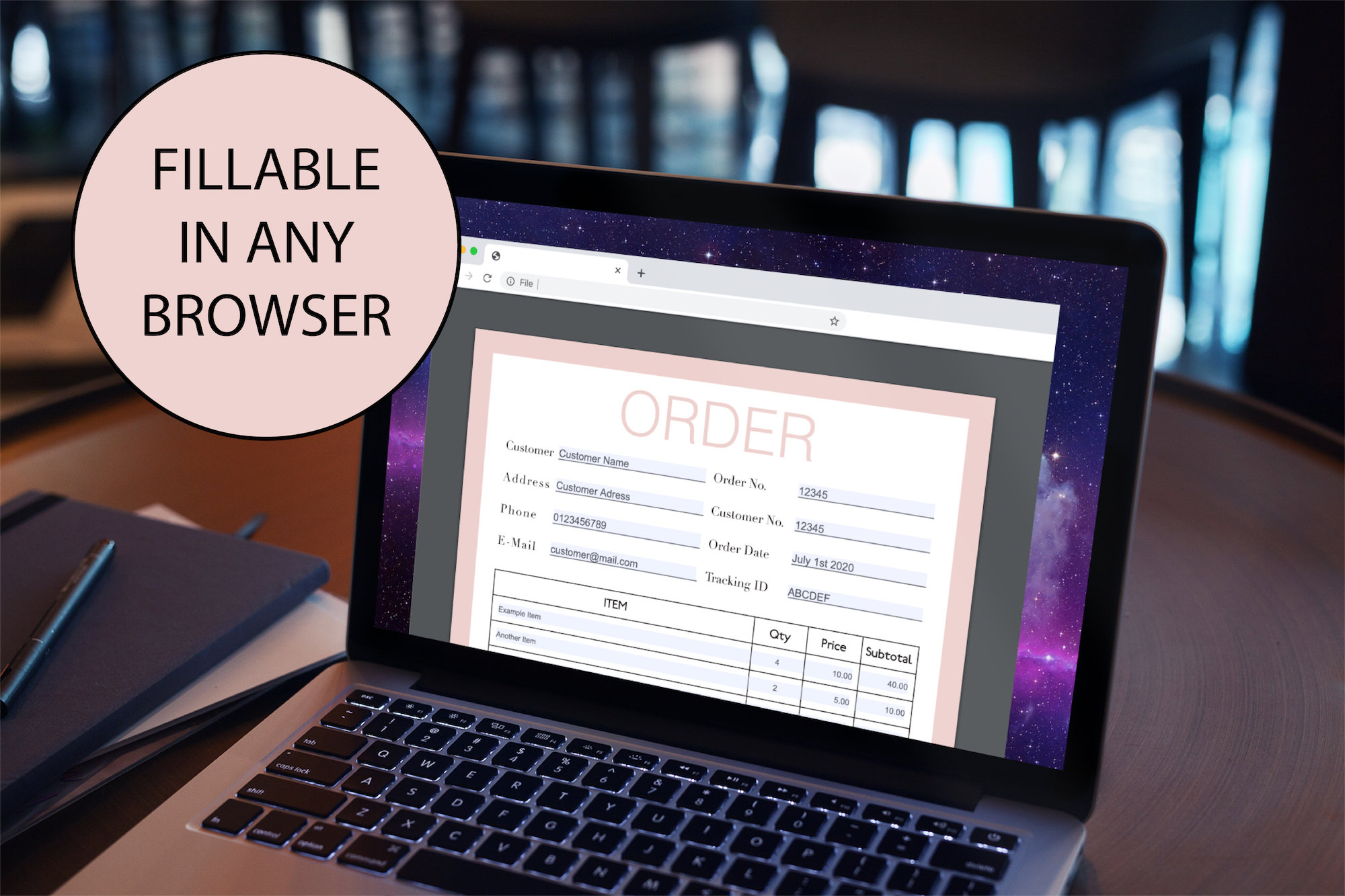 Editable Order Form Printable | High Resolution PDF File 8.5" X 11 ...