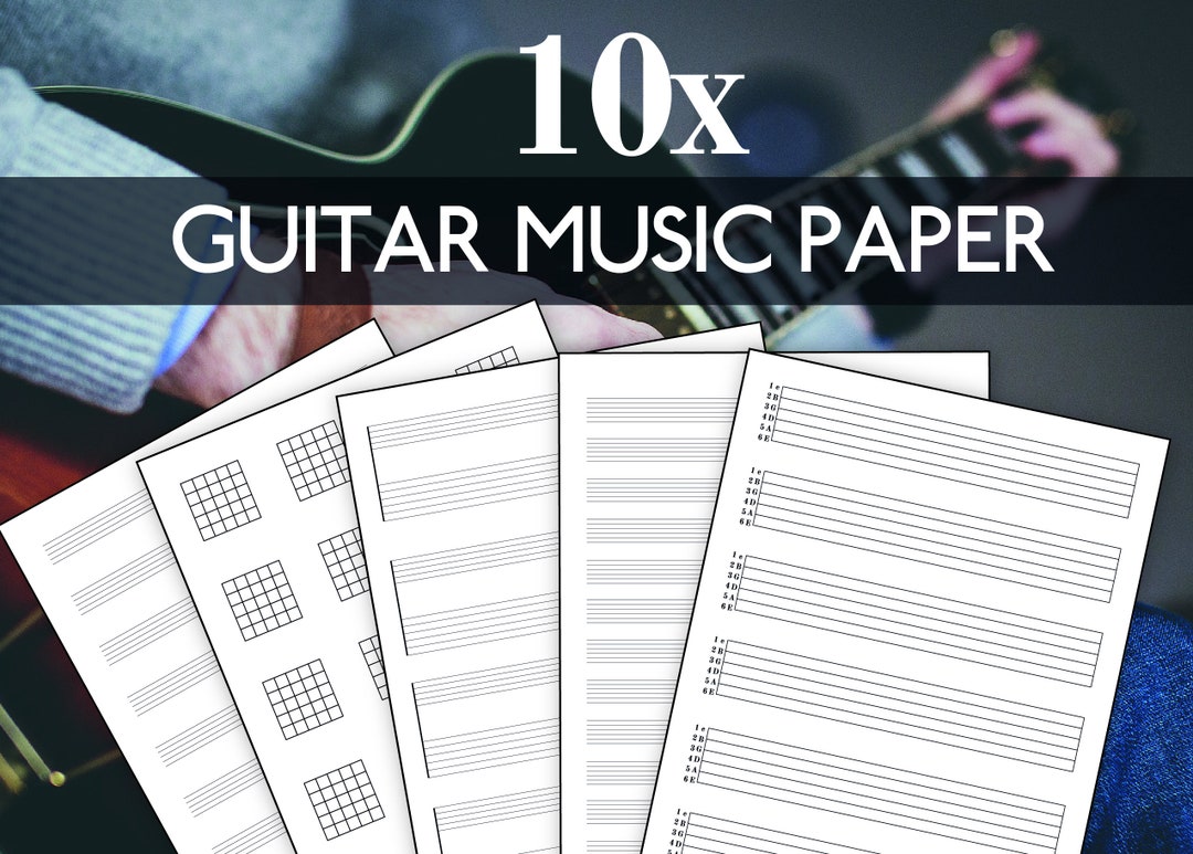 Guitar Printable Music Manuscript & Tab Paper Pack | 10 Templates | 8.5 ...