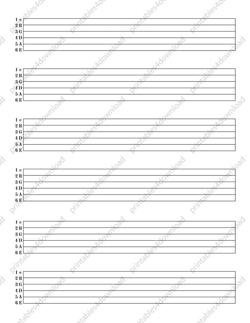 Guitar Printable Music Manuscript & Tab Paper Pack | 10 Templates | 8.5 ...