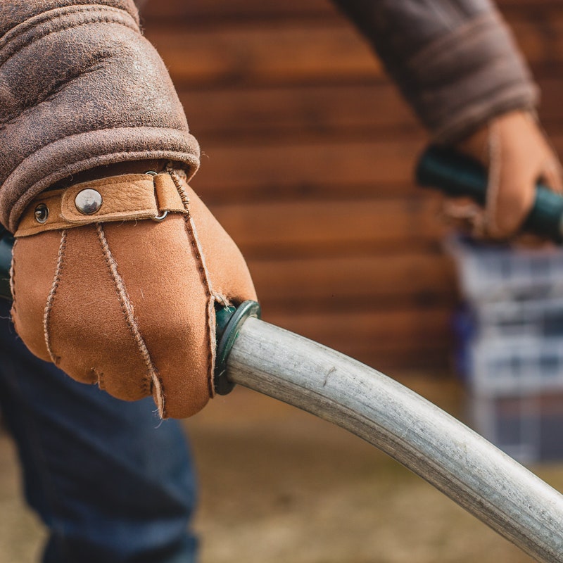 Leather Gloves Mens Strap - Etsy