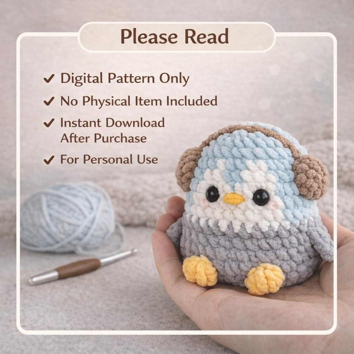 Mini Penguin Crochet Pattern PDF, Chunky Amigurumi Toy, Easy Beginner ...