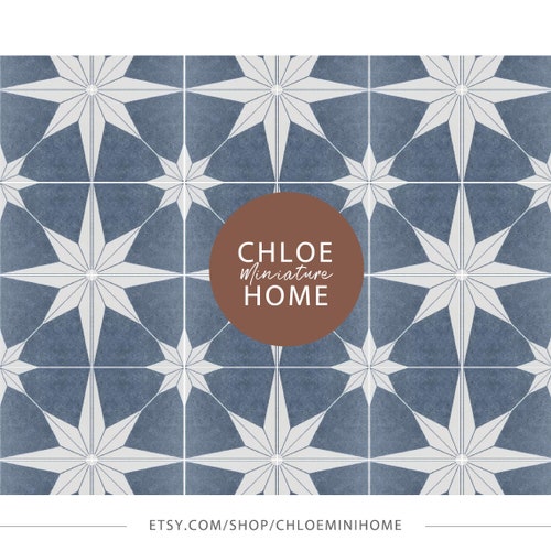 1/12 Star Cement Tile Effect Dollhouse Miniature Printable - Etsy
