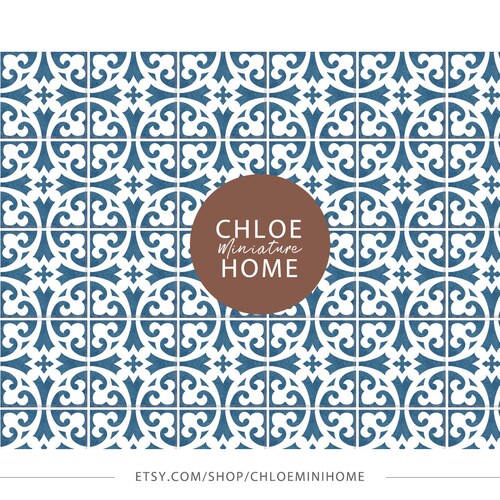 1/12 Cement Tile Effect Dollhouse Miniature Printable Download - Etsy