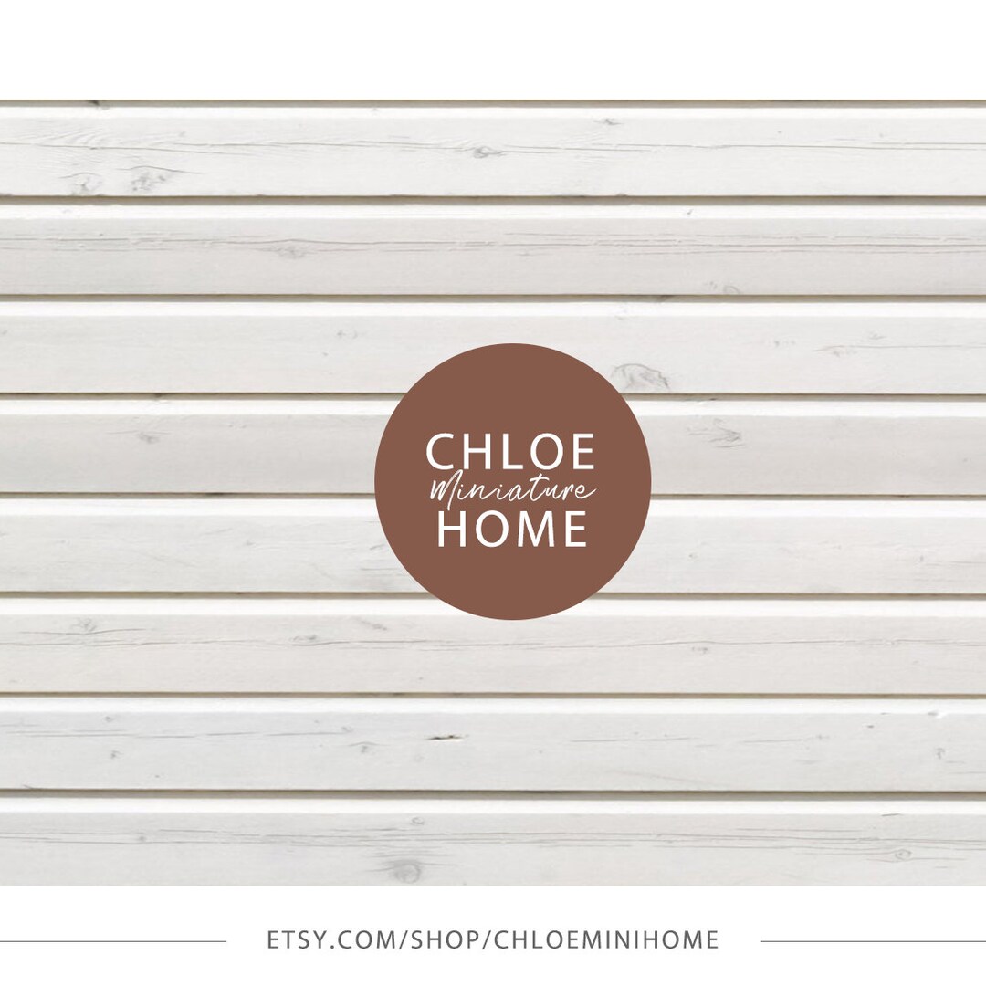 Dollhouse Shiplap Wallpaper: White Wood Farmhouse Miniature (printable ...