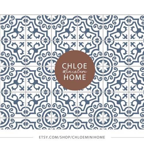 1/12 Cement Tile Effect Dollhouse Miniature Printable Download - Etsy