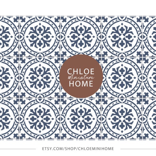 1/12 Star Cement Tile Effect Dollhouse Miniature Printable - Etsy