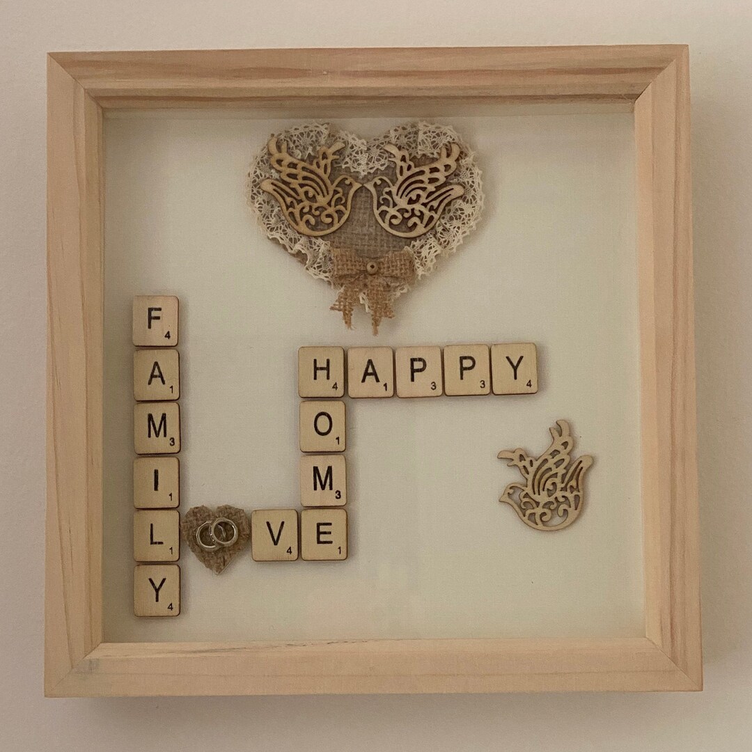 Handmade 25cm X 25cm Box Frame Wall Decoration Family/happy/love/home ...