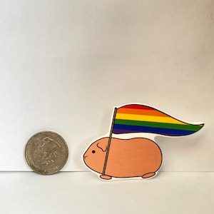 Pride Flag Guinea Pig Pin - Etsy