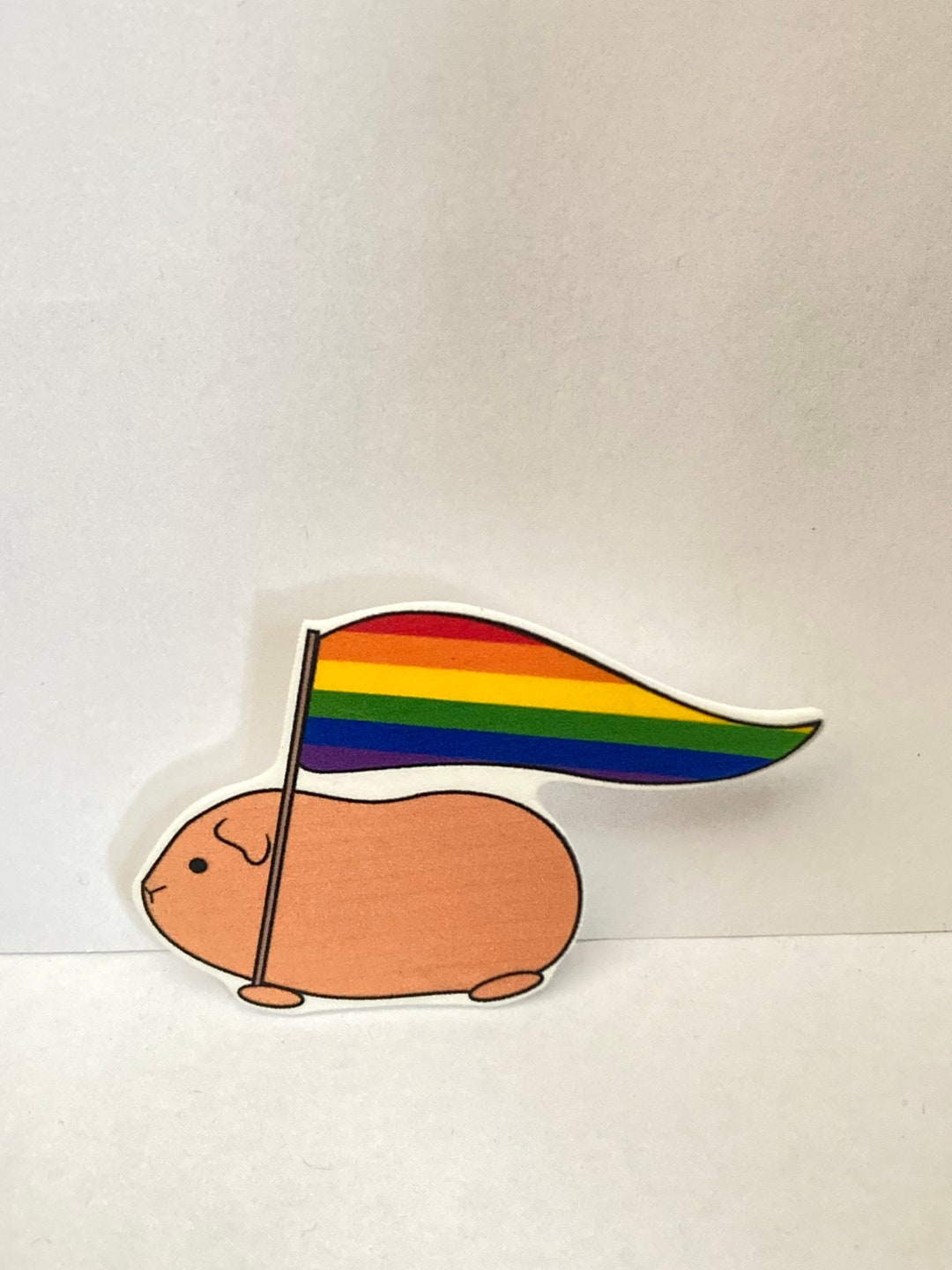 Pride Flag Guinea Pig Pin - Etsy