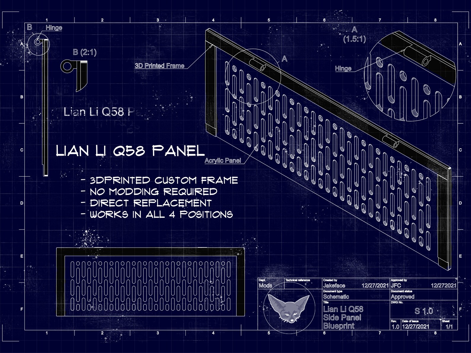 Lian Li Q58 Hot Swappable Custom Vented Side Panel | Etsy Canada