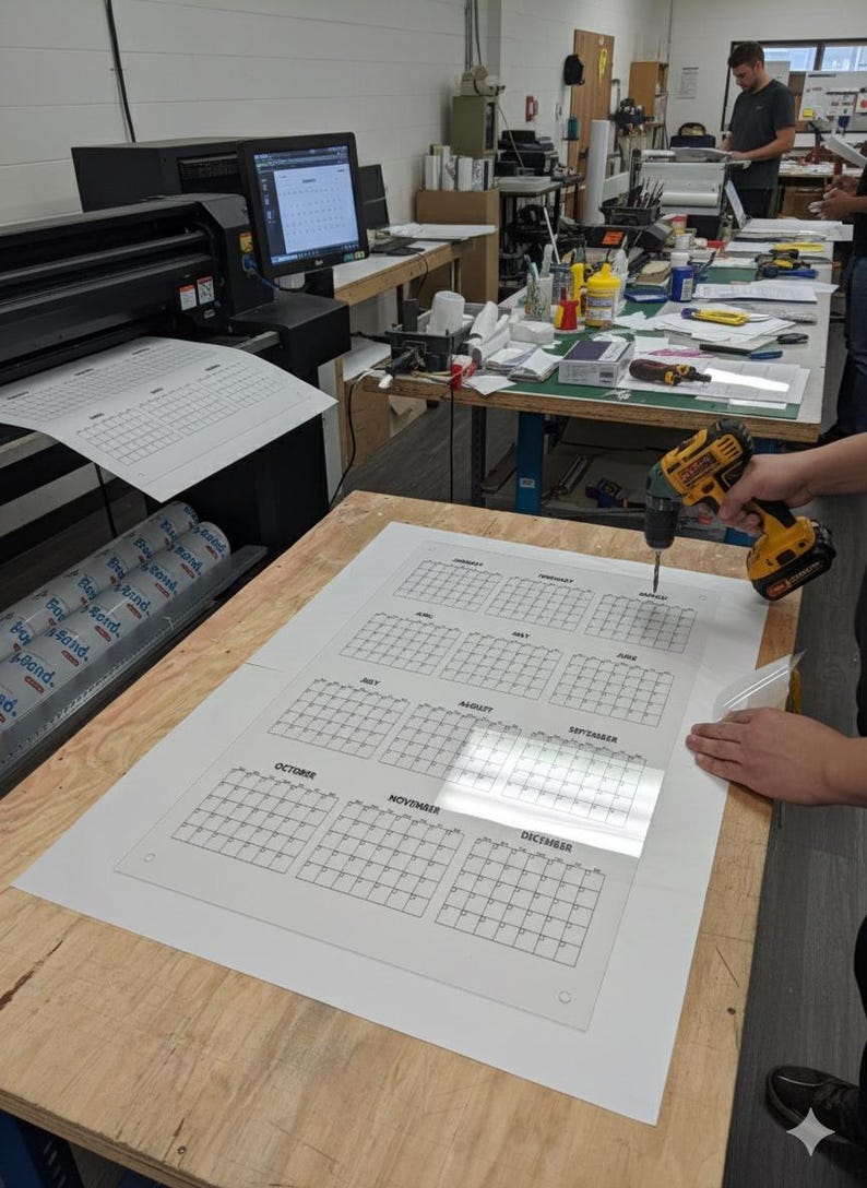 Yearly Dry-erase Acrylic Wall Calendar, Large At-a-glance Planner ...