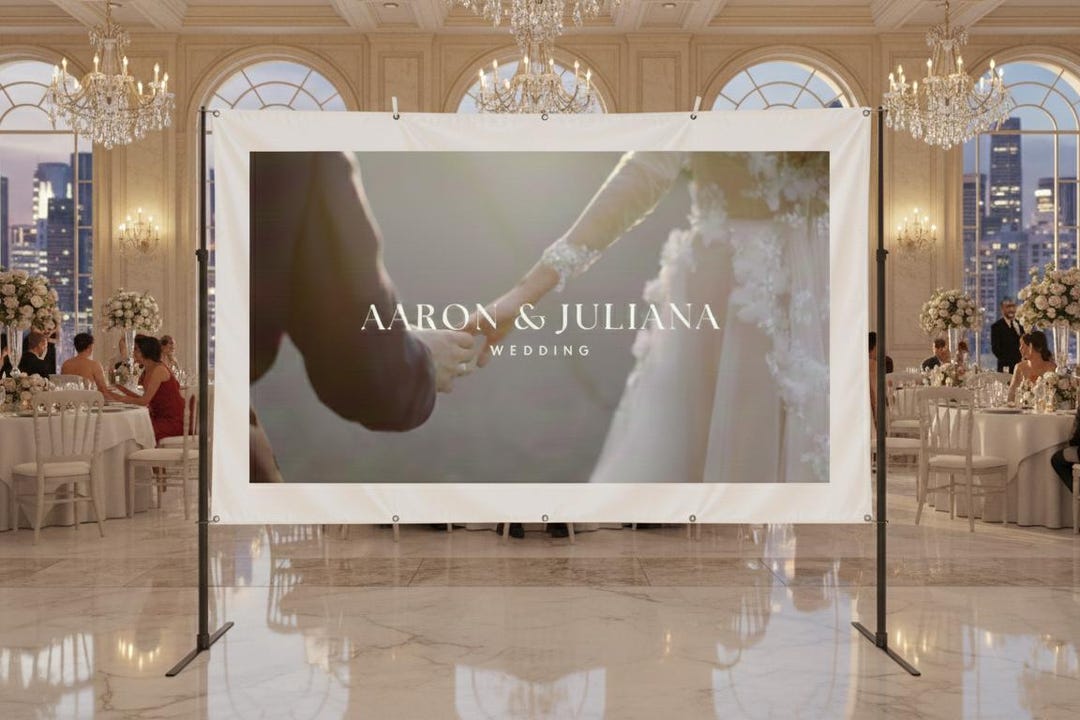 Event Weddings Backdrop Banner, Custom Text, Logos - Weddings & Parties ...