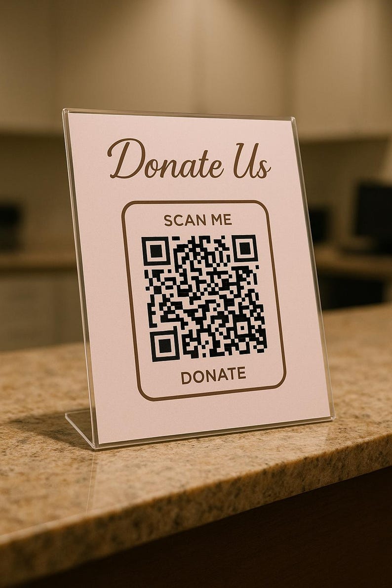 Custom QR Code Sign | Scan to Donate, Payment Display - Etsy