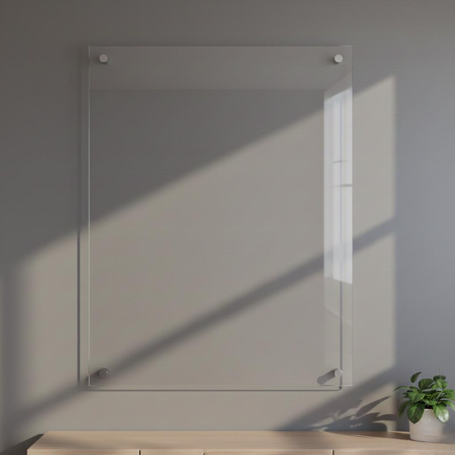 Acrylic Dry Erase Wall Board, Clear Floating Calendar, Office Message ...