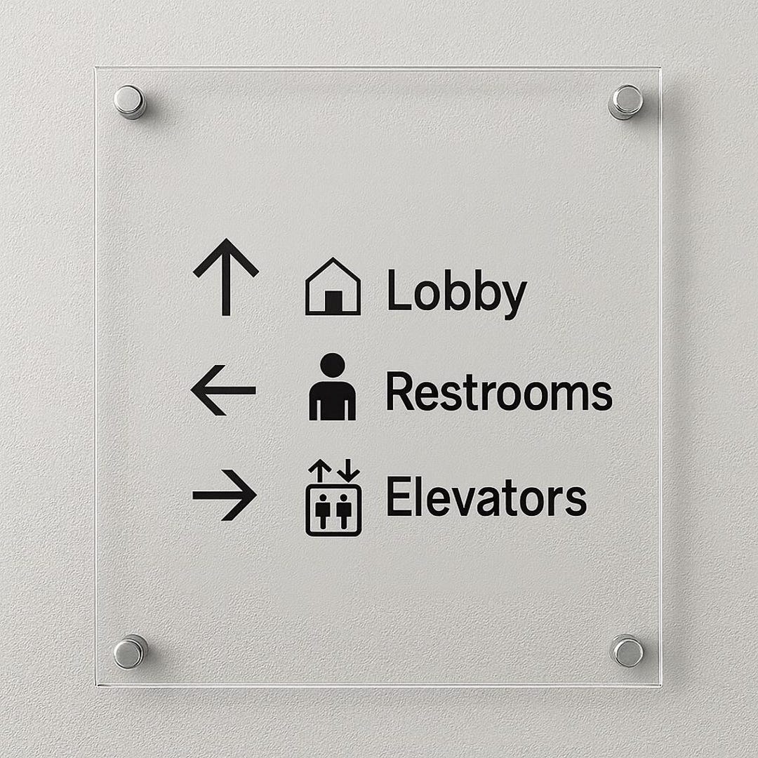 Acrylic Building Wayfinding, Navigation Directional Signs, Custom ...