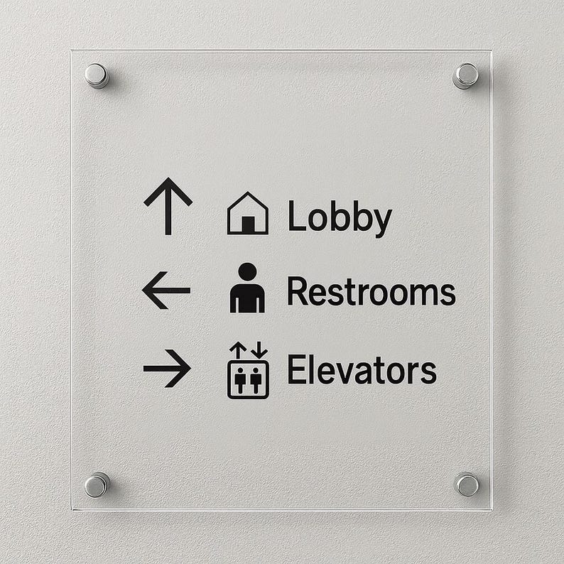 Acrylic Building Wayfinding, Navigation Directional Signs, Custom ...