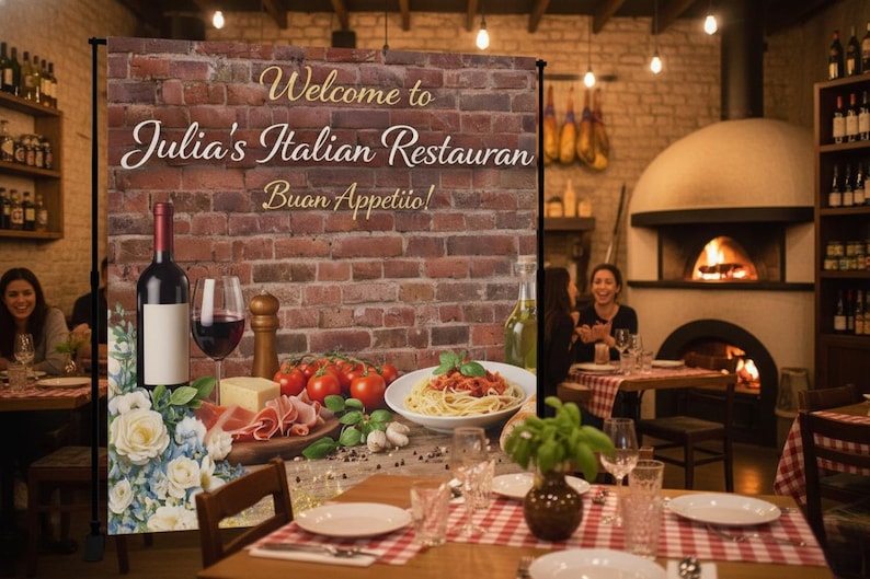 Custom Restaurant Backdrop , Restaurant & Event Banner - Etsy