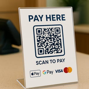 Custom Scan to Pay QR Code Sign | Modern Acrylic Payment Display - Etsy