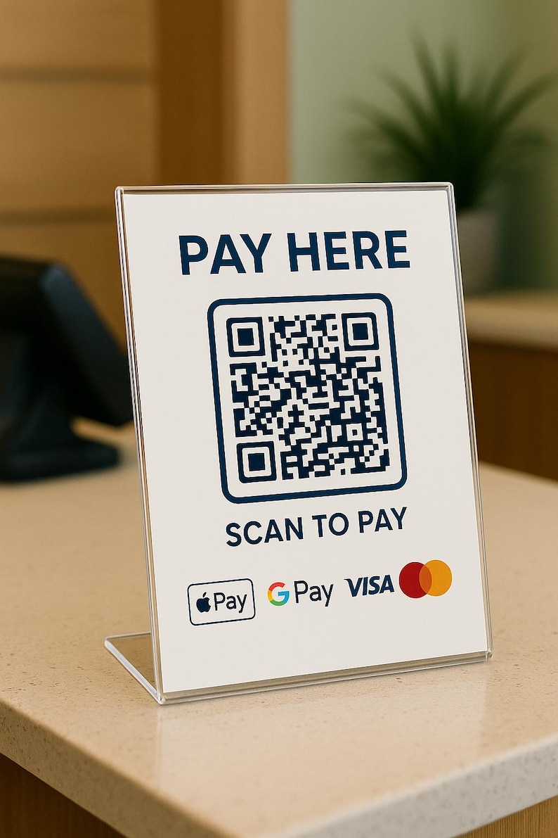 Custom Scan to Pay QR Code Sign | Modern Acrylic Payment Display - Etsy