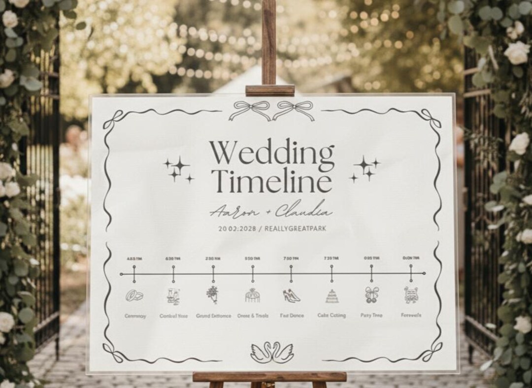 Wedding Timeline Acrylic Sign (custom Ceremony & Reception Schedule) - Etsy