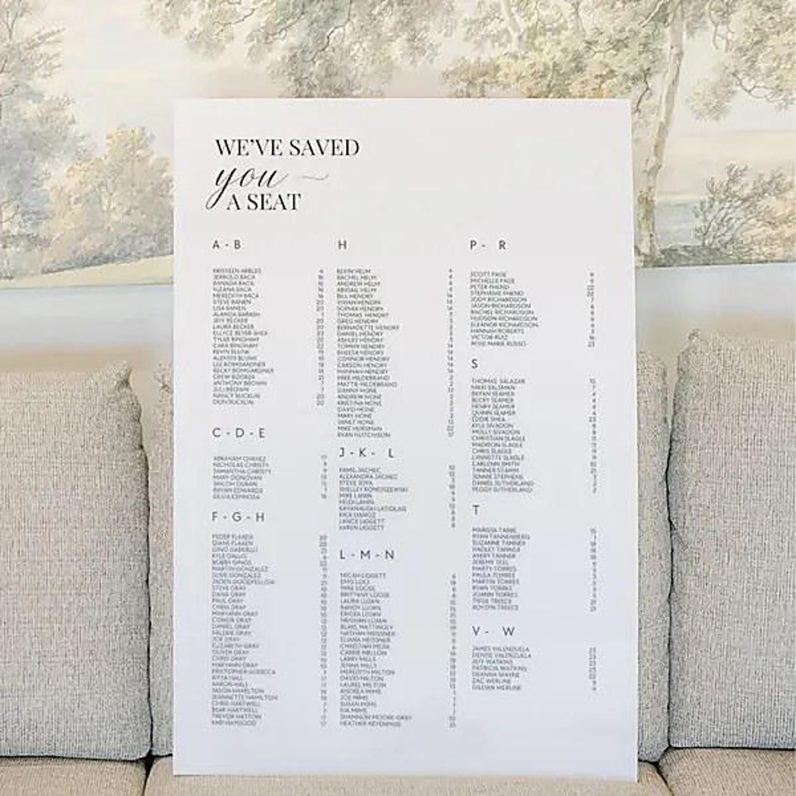 Personalized Acrylic Wedding Seating Chart: Modern Elegant Sign - Etsy