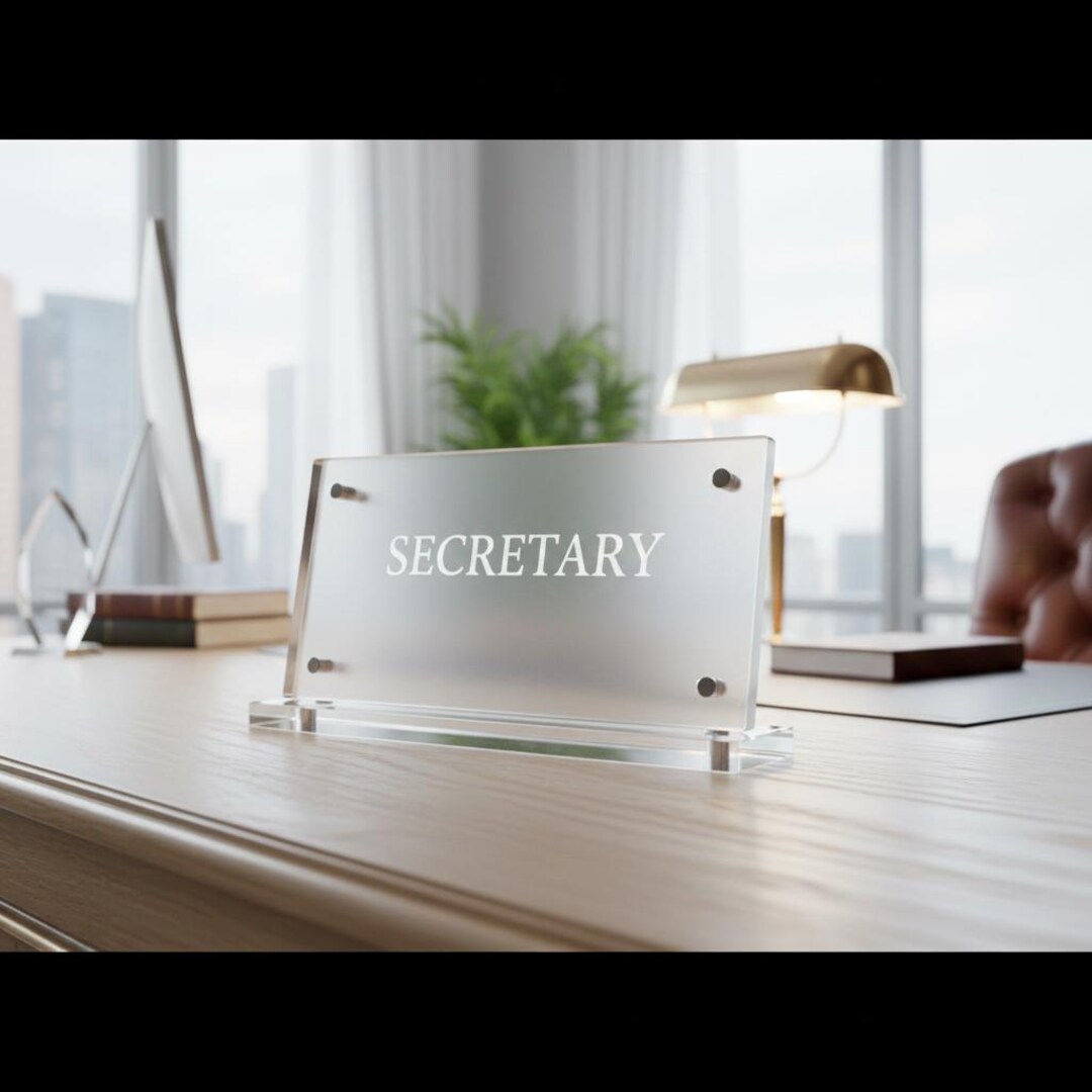Acrylic Office Nameplate - Sleek Modern Desk Sign With Standoffs - Etsy