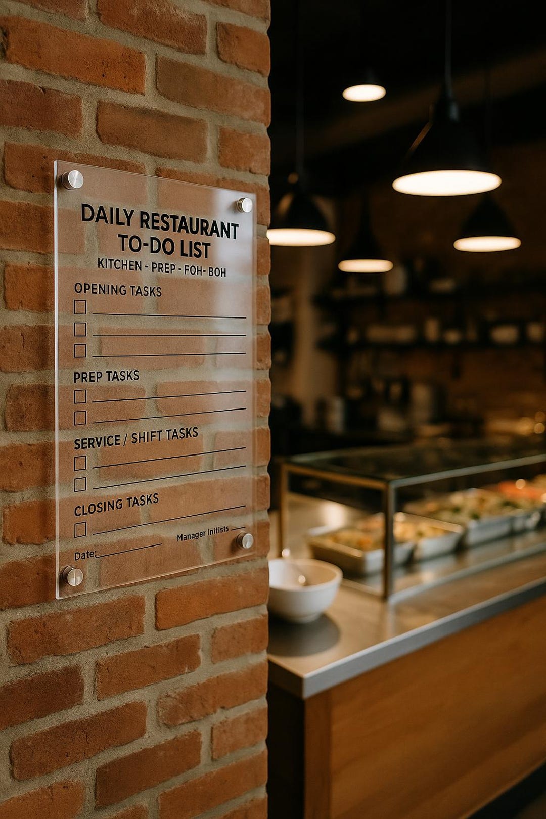 Acrylic Restaurant To-do List | Reusable Kitchen Checklist - Etsy