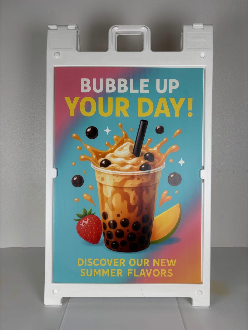 Custom Deluxe Signicade A Frame Sidewalk Sign – Includes 2 Full Color ...