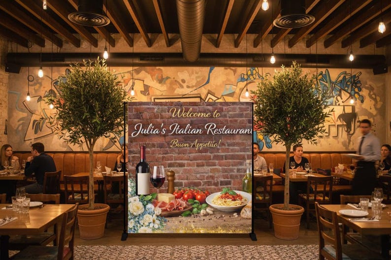 Custom Restaurant Backdrop , Restaurant & Event Banner - Etsy
