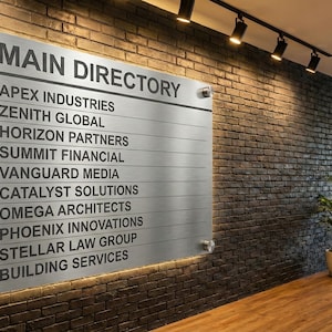 Custom Acrylic Directory Sign – Modern Office Wayfinding - Etsy