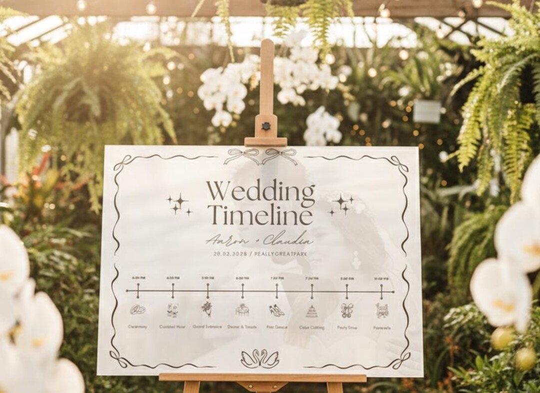 Personalized Acrylic Wedding Timeline Sign – Minimalist Event Decor - Etsy