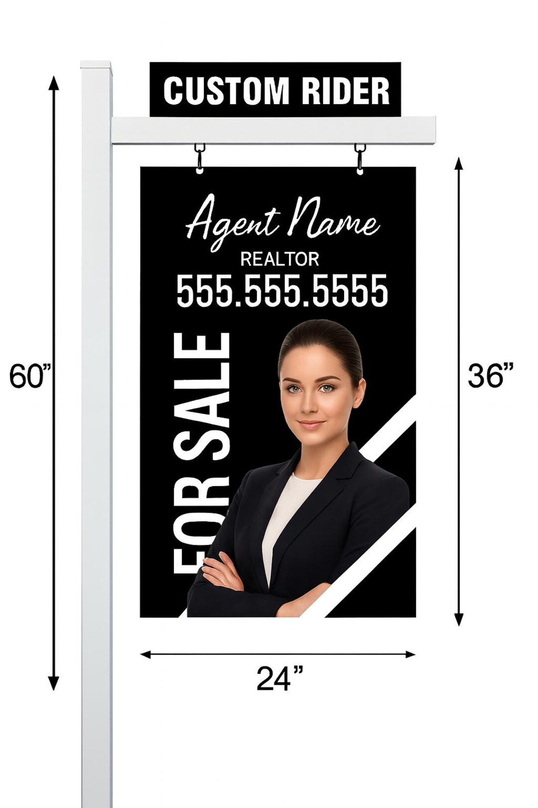 Custom Real Estate Sign, UV Print ACM Metal, PVC Post - Etsy
