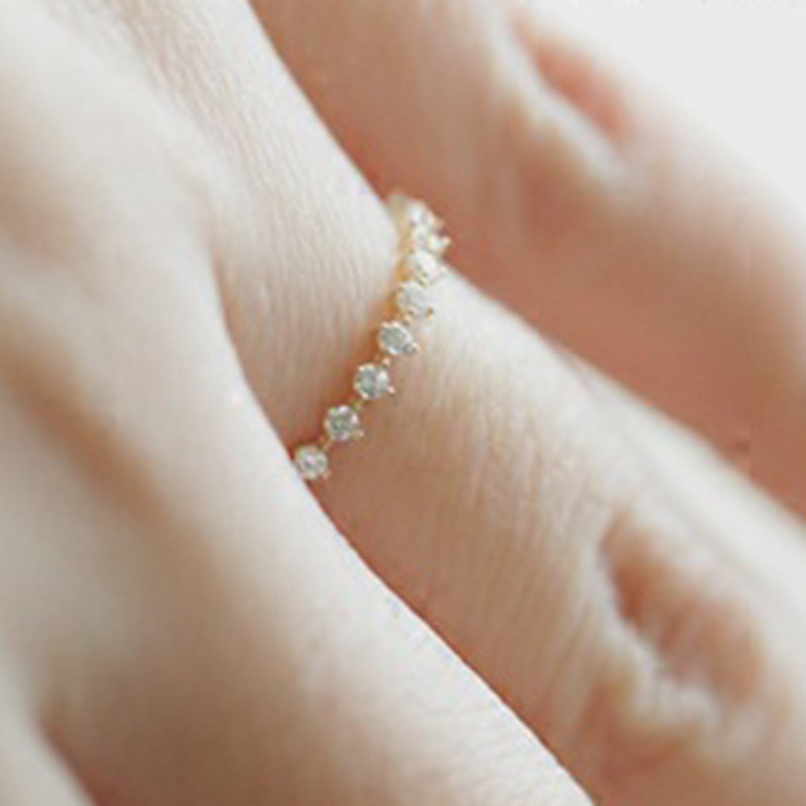 Anillo delgado Anillo delicado 925 anillo de plata esterlina | Etsy