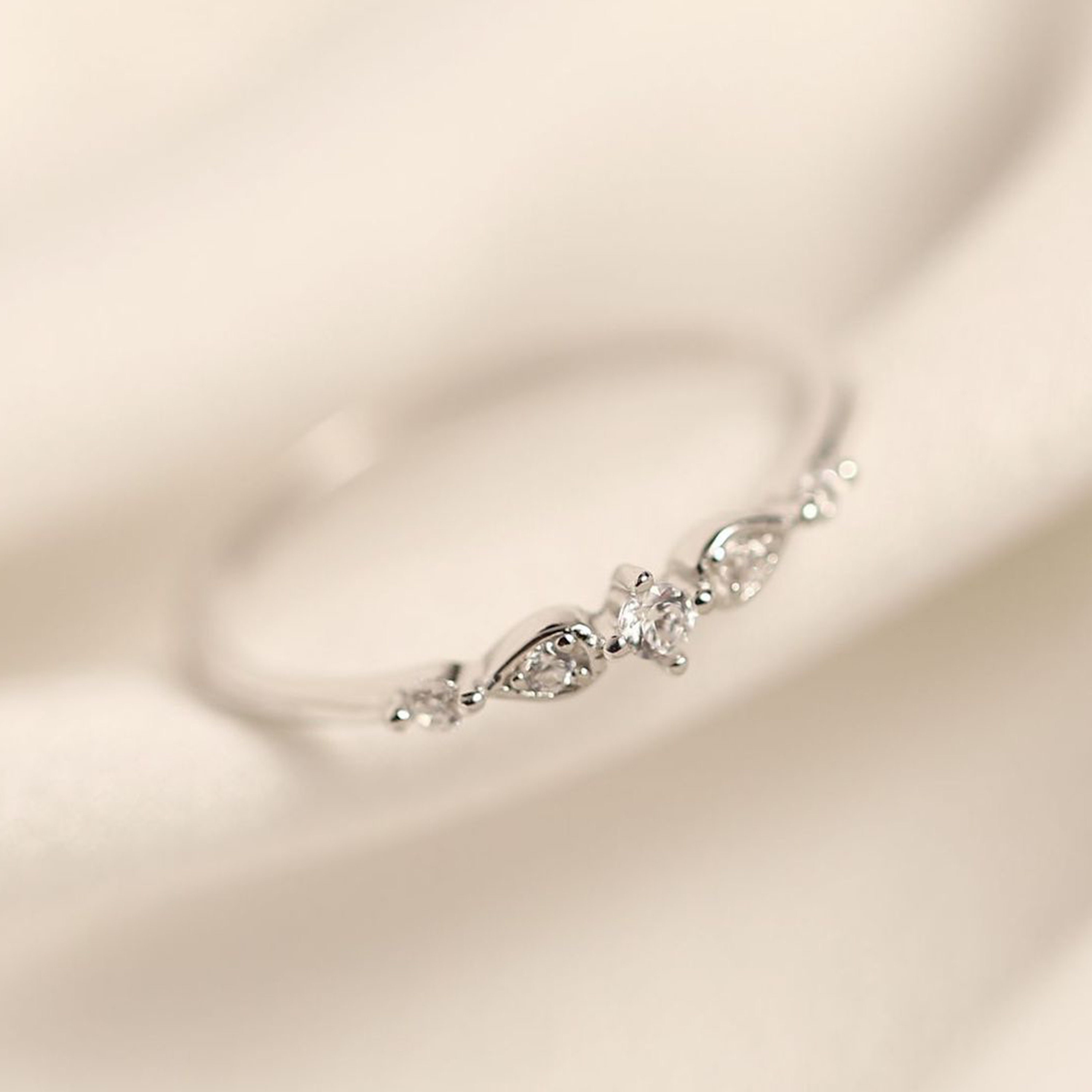 Anillo fino Anillo delicado 925 anillo de plata esterlina | Etsy