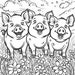 Happy Pigs Series Digital Coloring Book - Instant Download - 4 Funny ...
