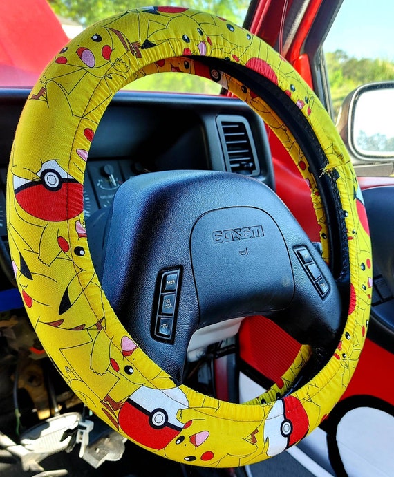 Pokemon Steering Wheel Cover Pikachu Custom Washable - Etsy